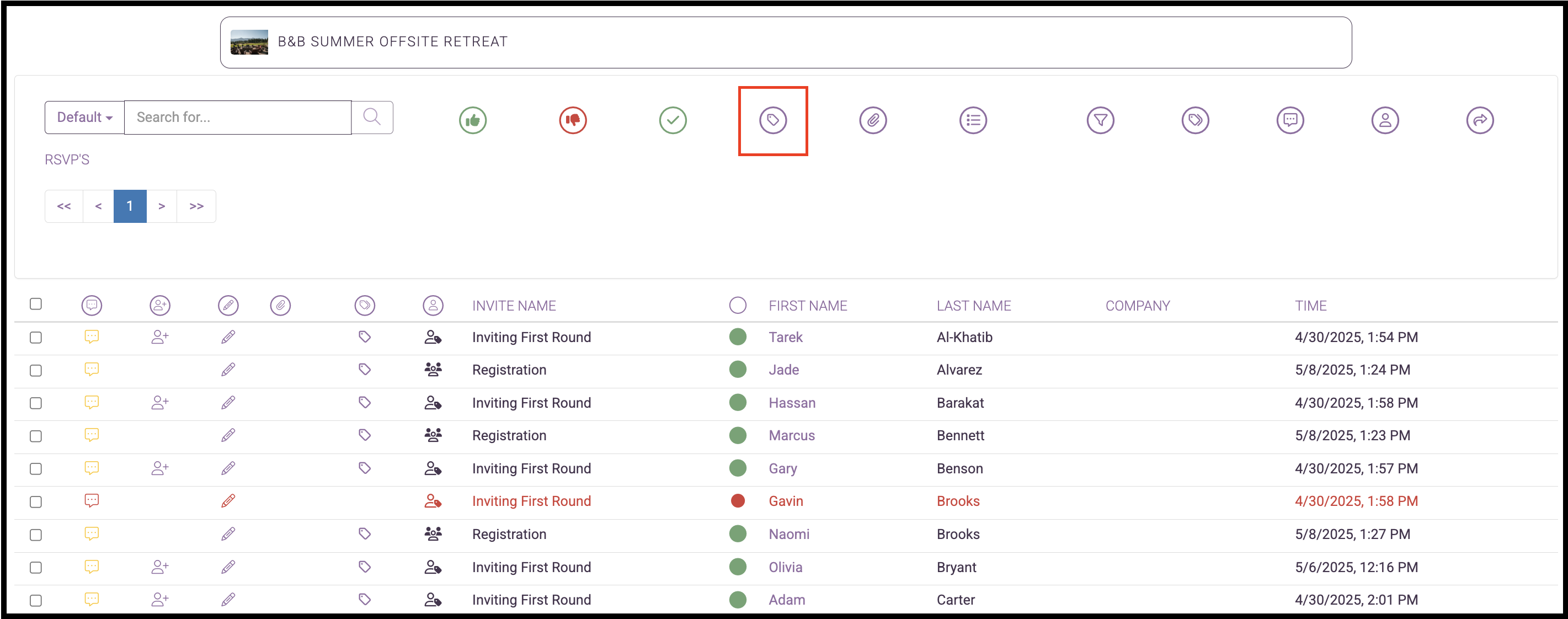 Guest List Tool Bar – Seatrobot Support