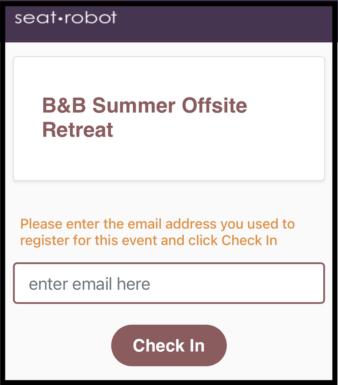 Check-In QR Code – Seatrobot Support