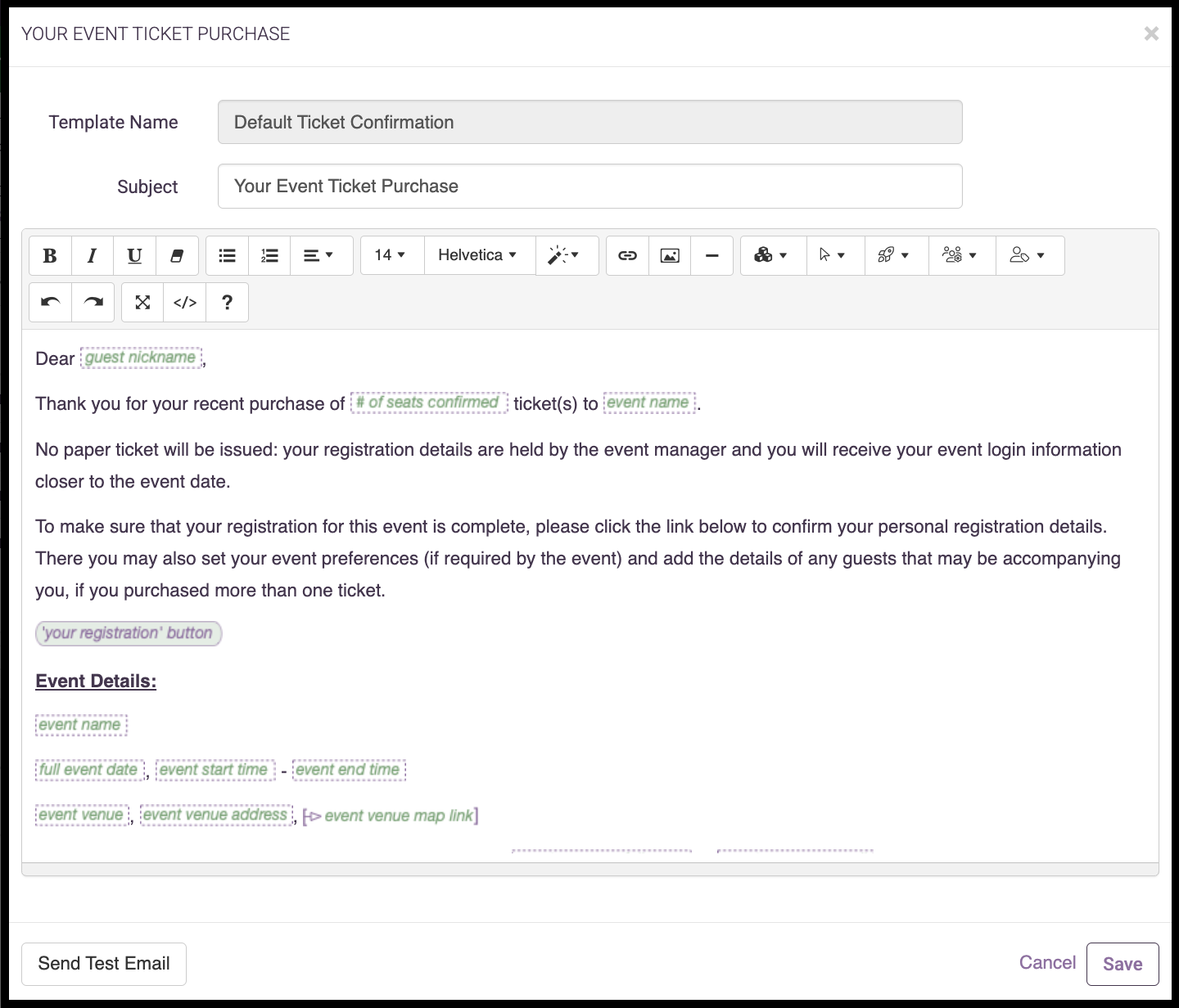 Default Ticket Confirmation – Seatrobot Support